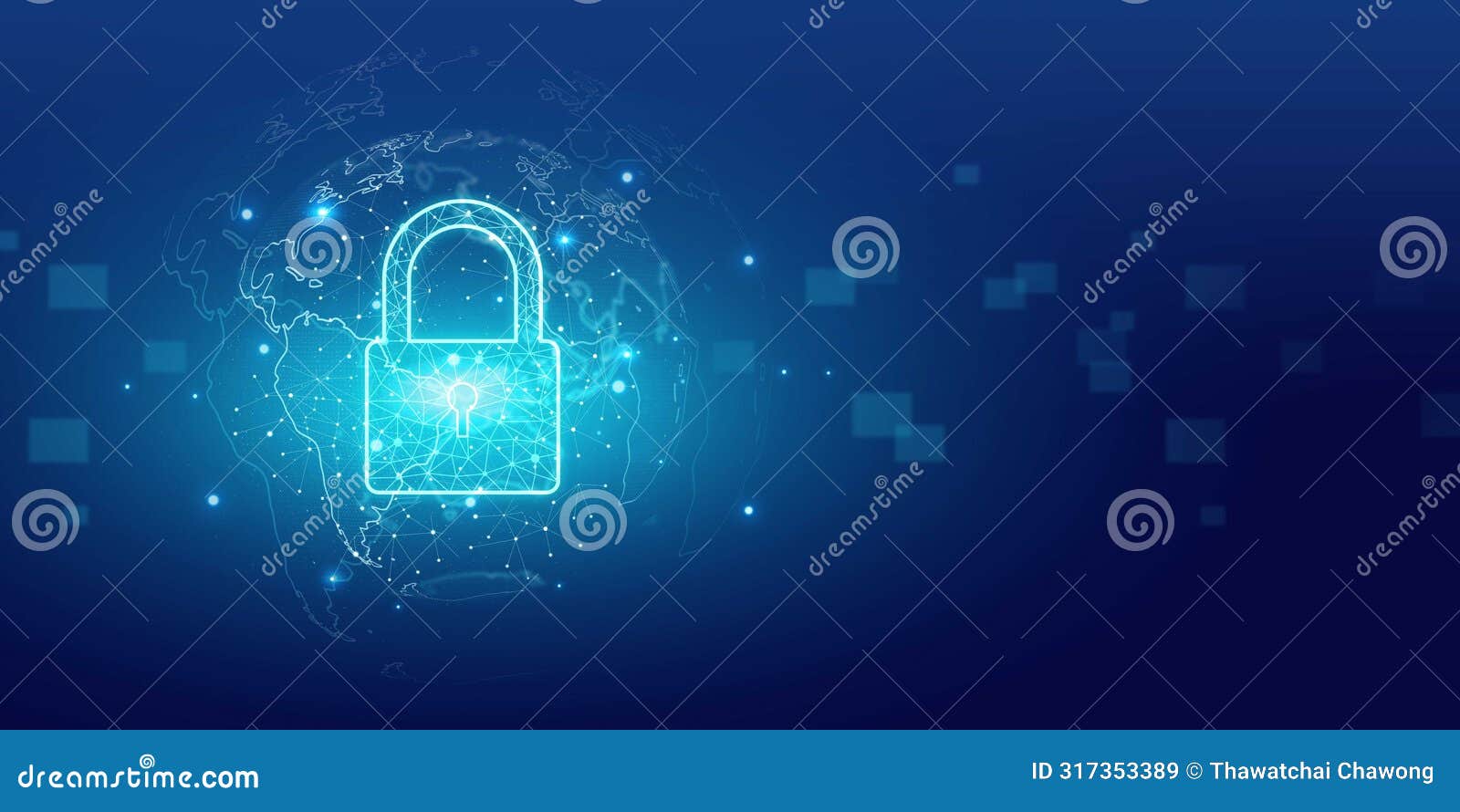 Futuristic Blue Net World and Security Abstract Technology Background ...