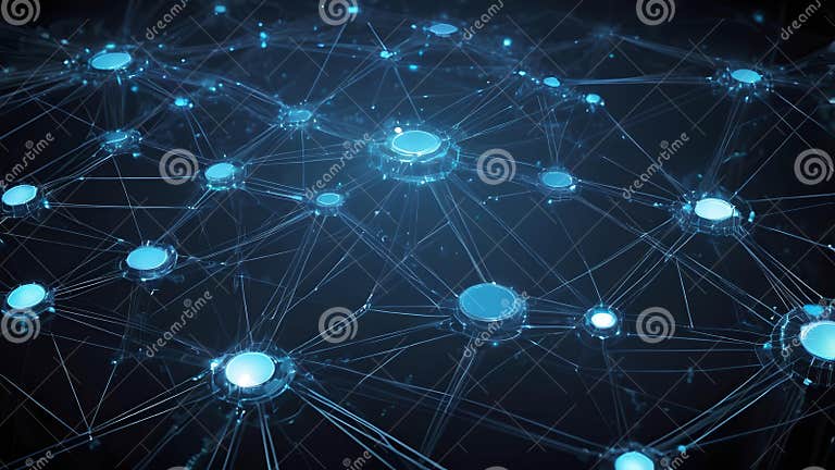 Futuristic Blue Network Technology Background Stock Illustration ...