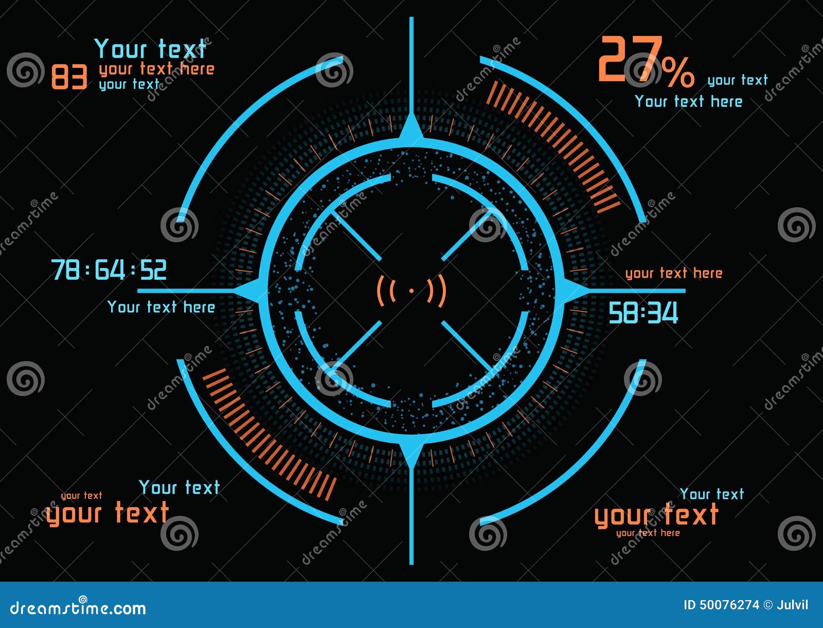 Futuristic Blue and Orange Infographics Stock Vector - Illustration of ...