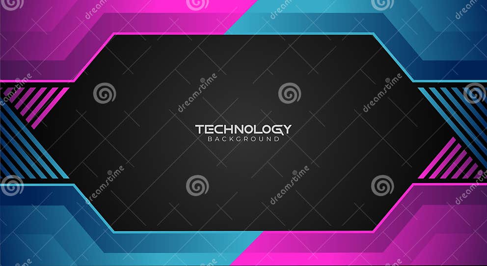 Futuristic Blue and Purple Tech Background Stock Vector - Illustration ...