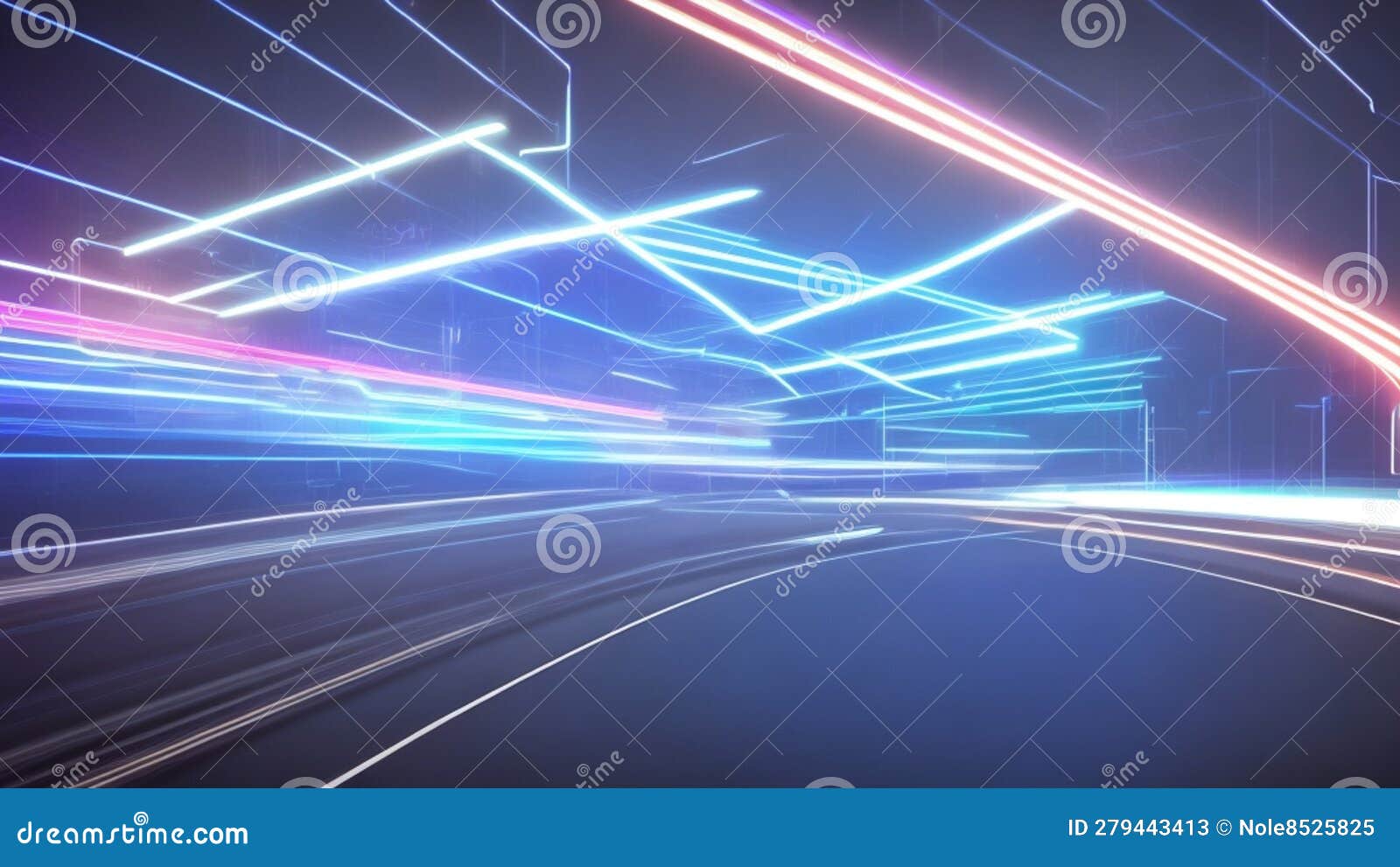 Futuristic Blue Red Creative Neon High Speed Light, Data Transmission ...