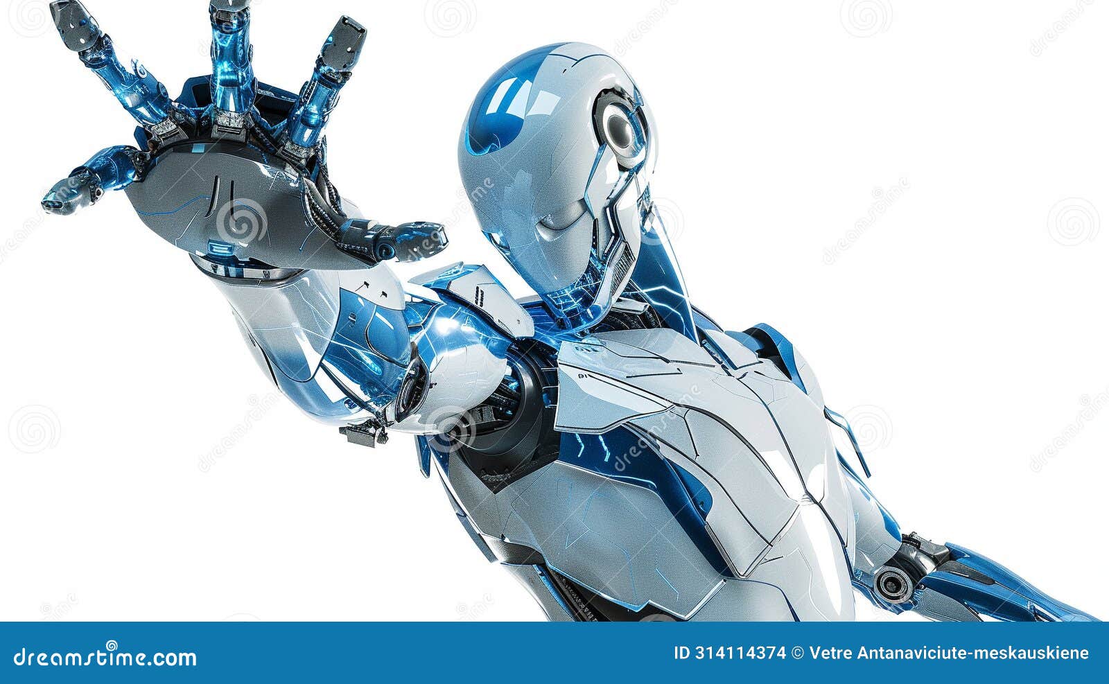 Futuristic Blue Robot stock photo. Image of innovation - 314114374