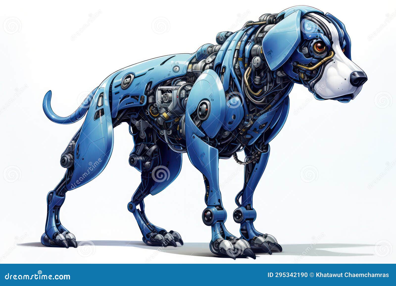 Blue Robotic Cyborg Gaming Sport Esport Logo Template Design With Iron ...