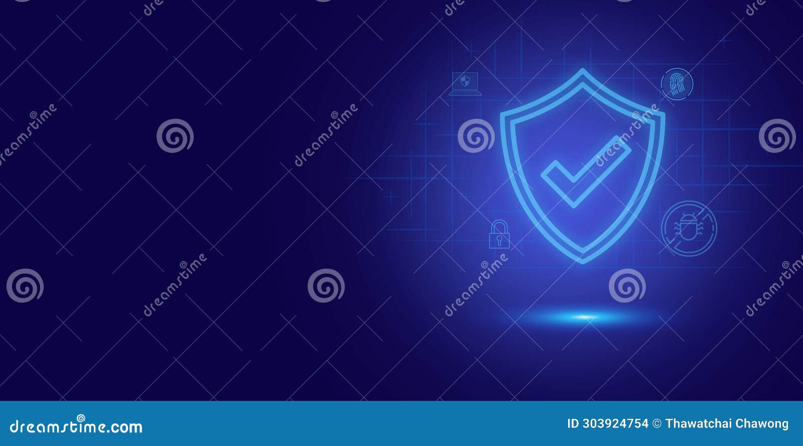 Futuristic Blue Shield Ethics and Security Abstract Technology ...