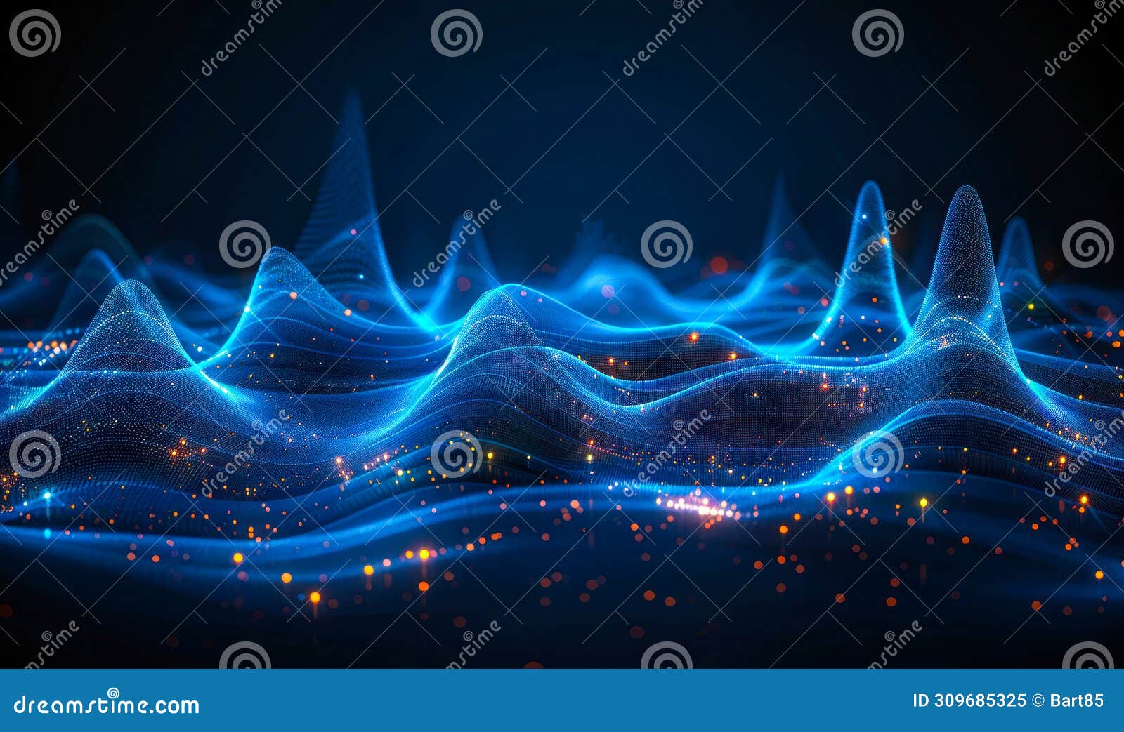 Futuristic Blue Sound Wave Visualization Depicting an Equalizers ...