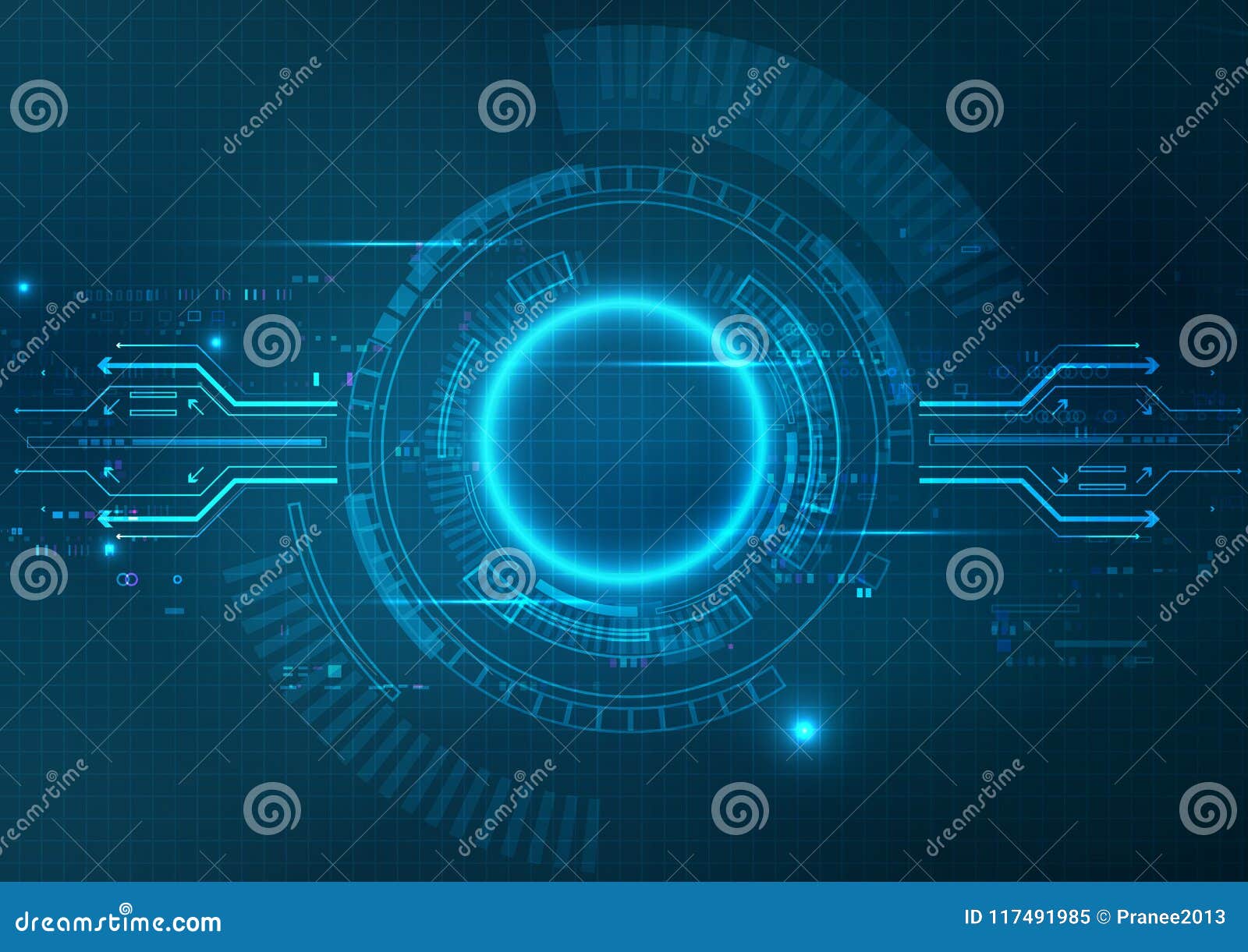 Futuristic Blue Technology Background Stock Vector - Illustration of ...