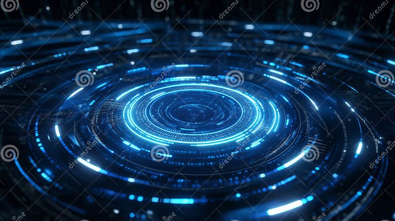 Futuristic Blue Technology Interface Stock Image - Image of binary ...