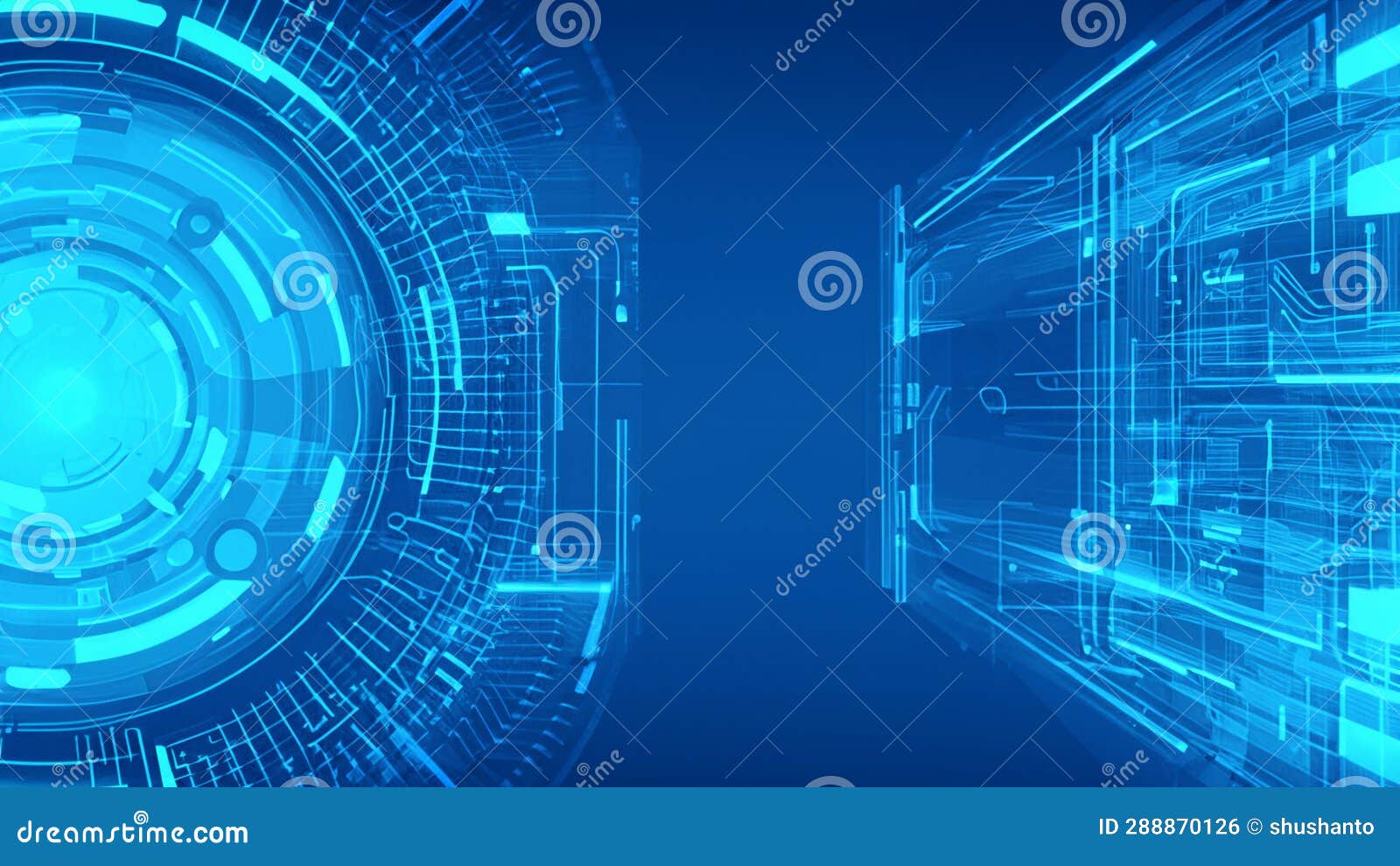 Futuristic Blue Technology Style Background Stock Illustration ...