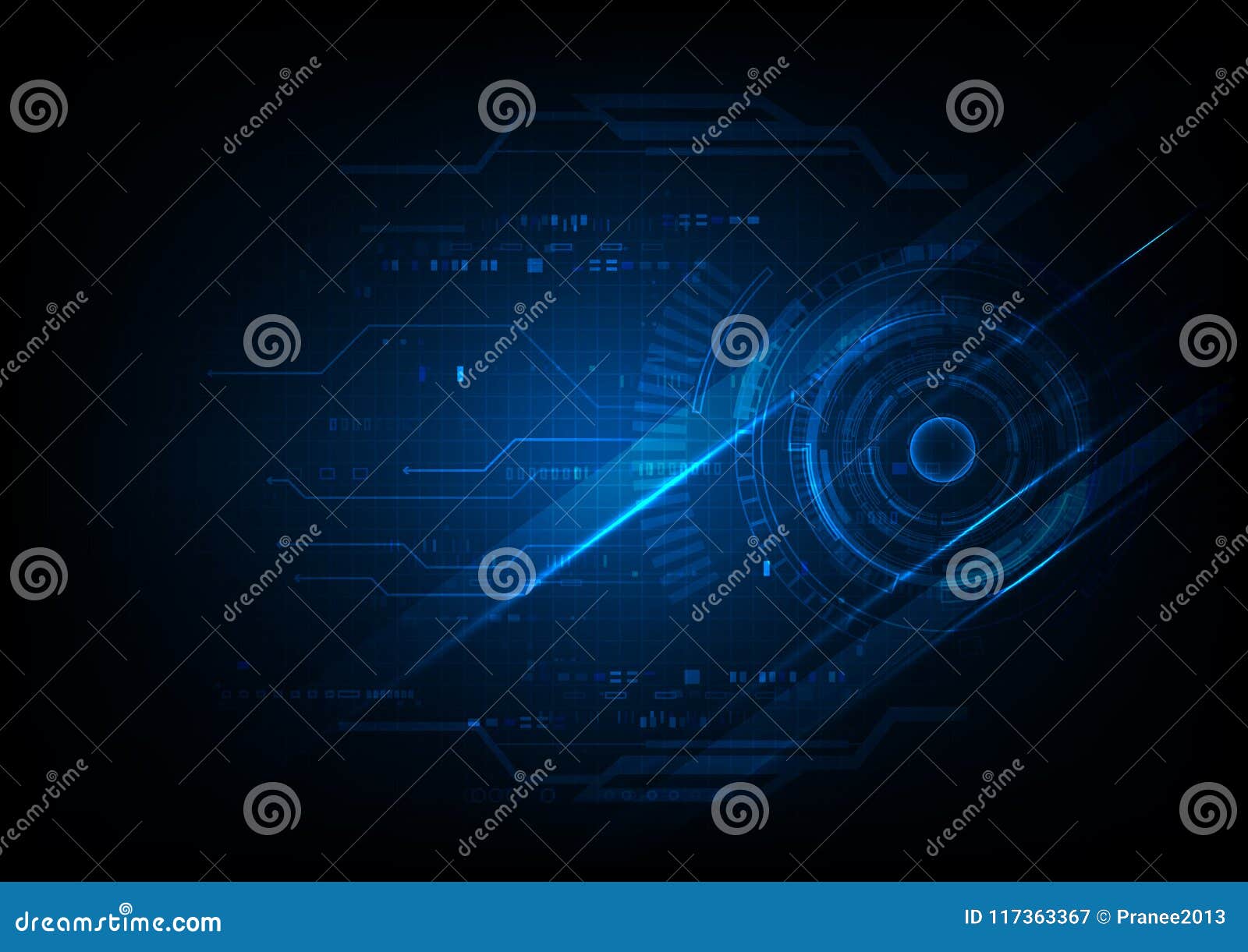Futuristic Blue Technology Template Background Stock Vector ...
