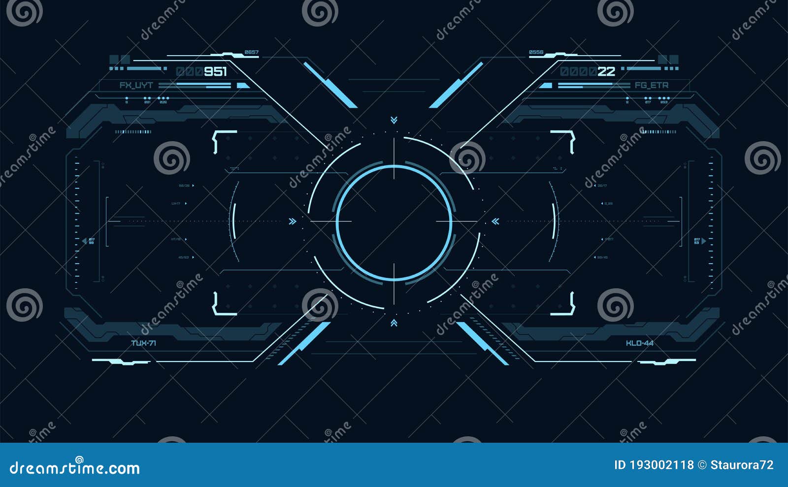 Futuristic Blue User Interface. Sci Fi HUD. UI for Game, Vr. Concept ...