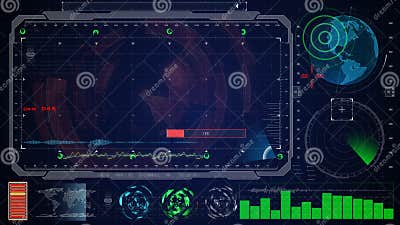 Futuristic Blue Virtual Graphic Touch User Interface HUD. Stock Image ...