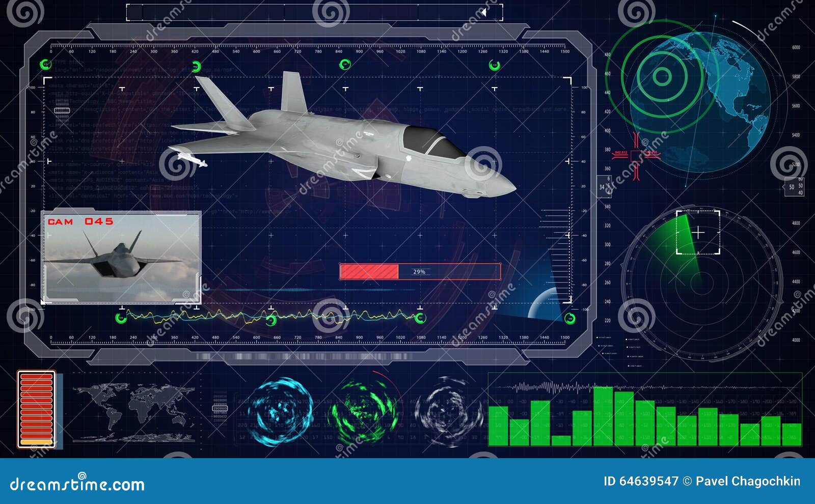 Futuristic Blue Virtual Graphic Touch User Interface HUD. Earth Digital ...
