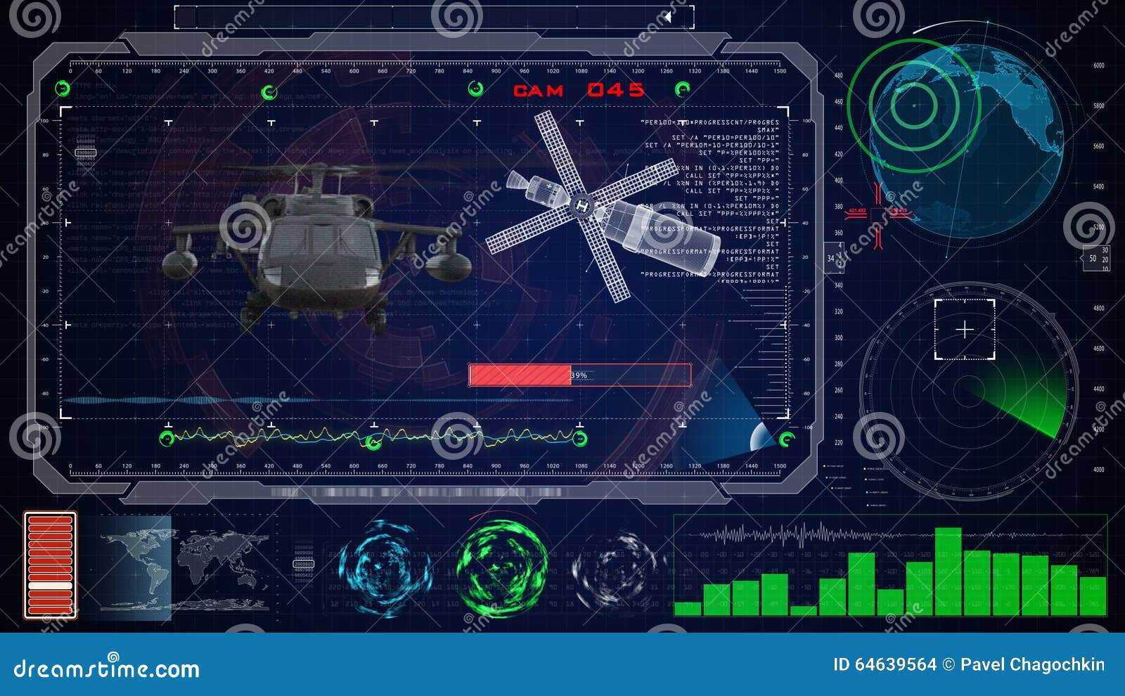 Futuristic Blue Virtual Graphic Touch User Interface HUD. Military Army ...