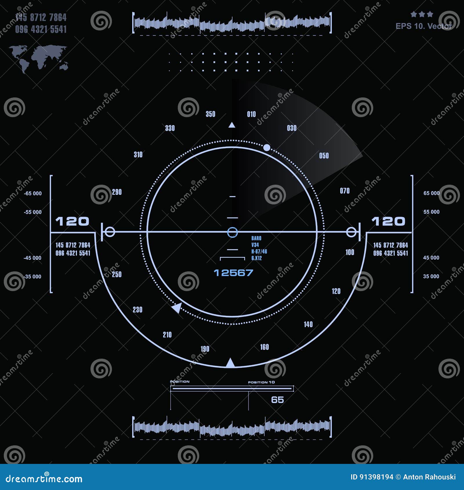 Futuristic Blue Virtual Graphic Touch User Interface, Music Interface ...