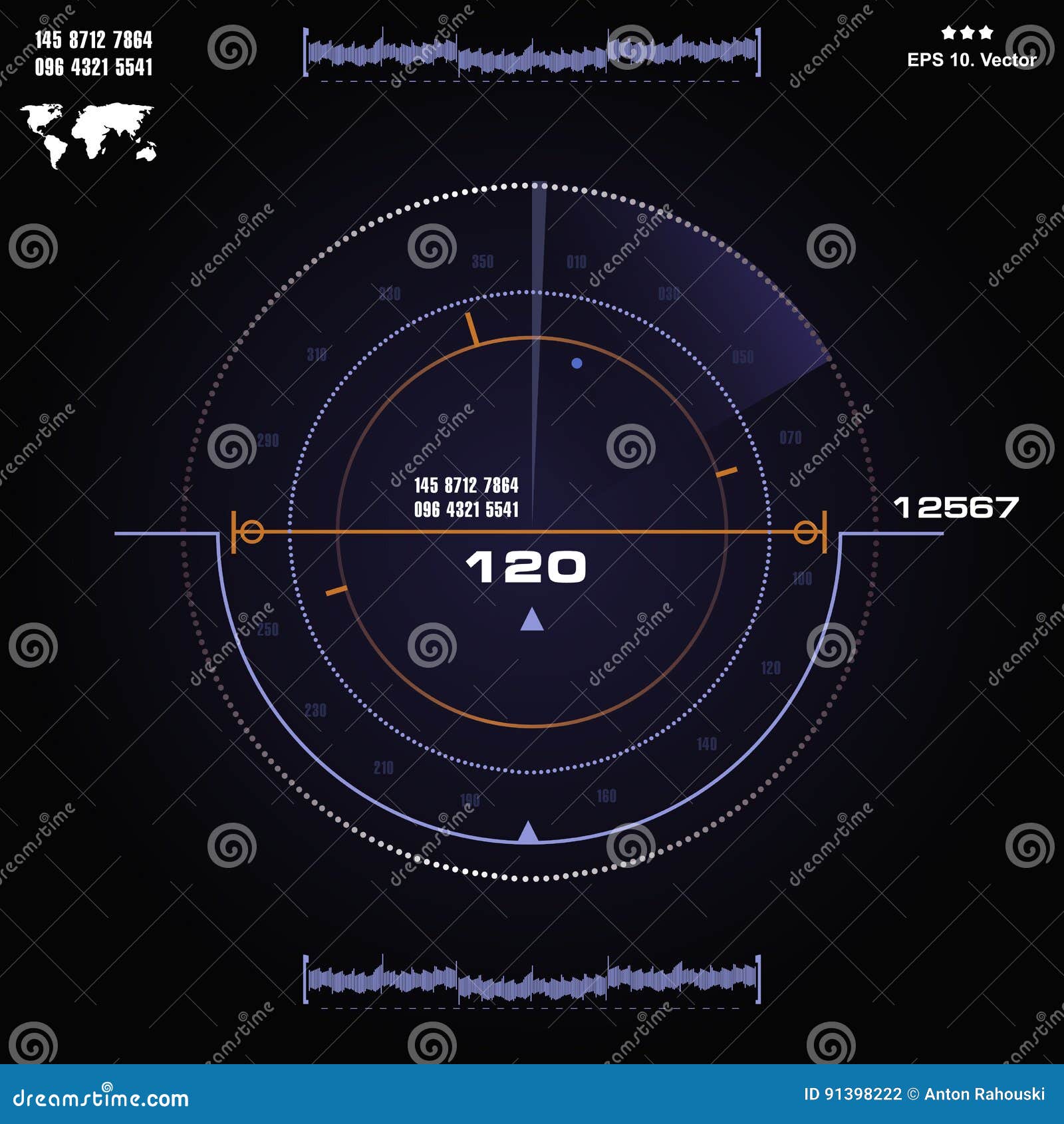 Futuristic Blue Virtual Graphic Touch User Interface, Music Interface ...