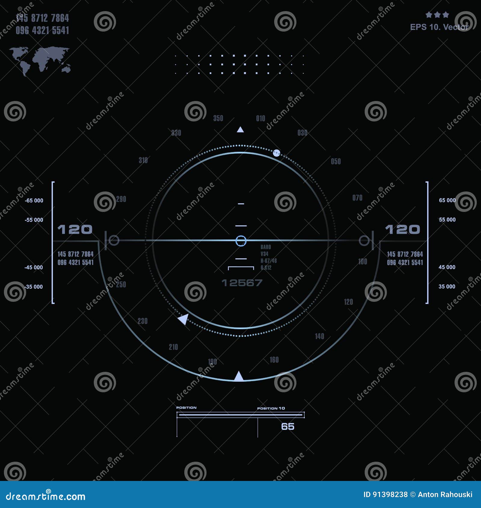 Futuristic Blue Virtual Graphic Touch User Interface, Music Interface ...