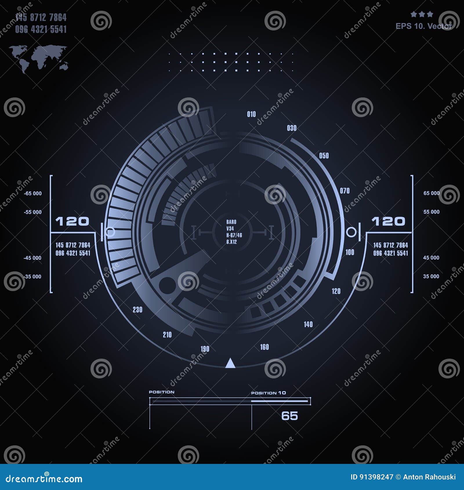 Futuristic Blue Virtual Graphic Touch User Interface, Music Interface ...