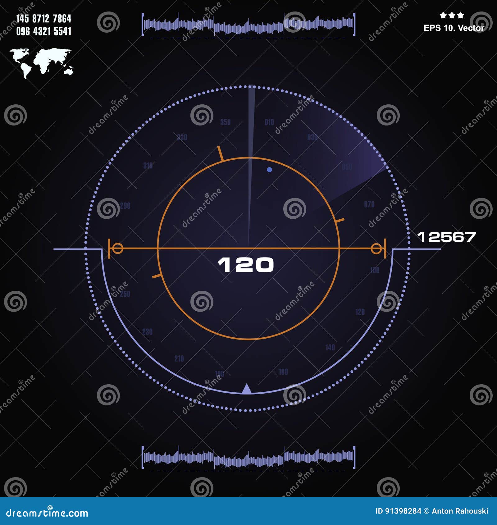 Futuristic Blue Virtual Graphic Touch User Interface, Music Interface ...