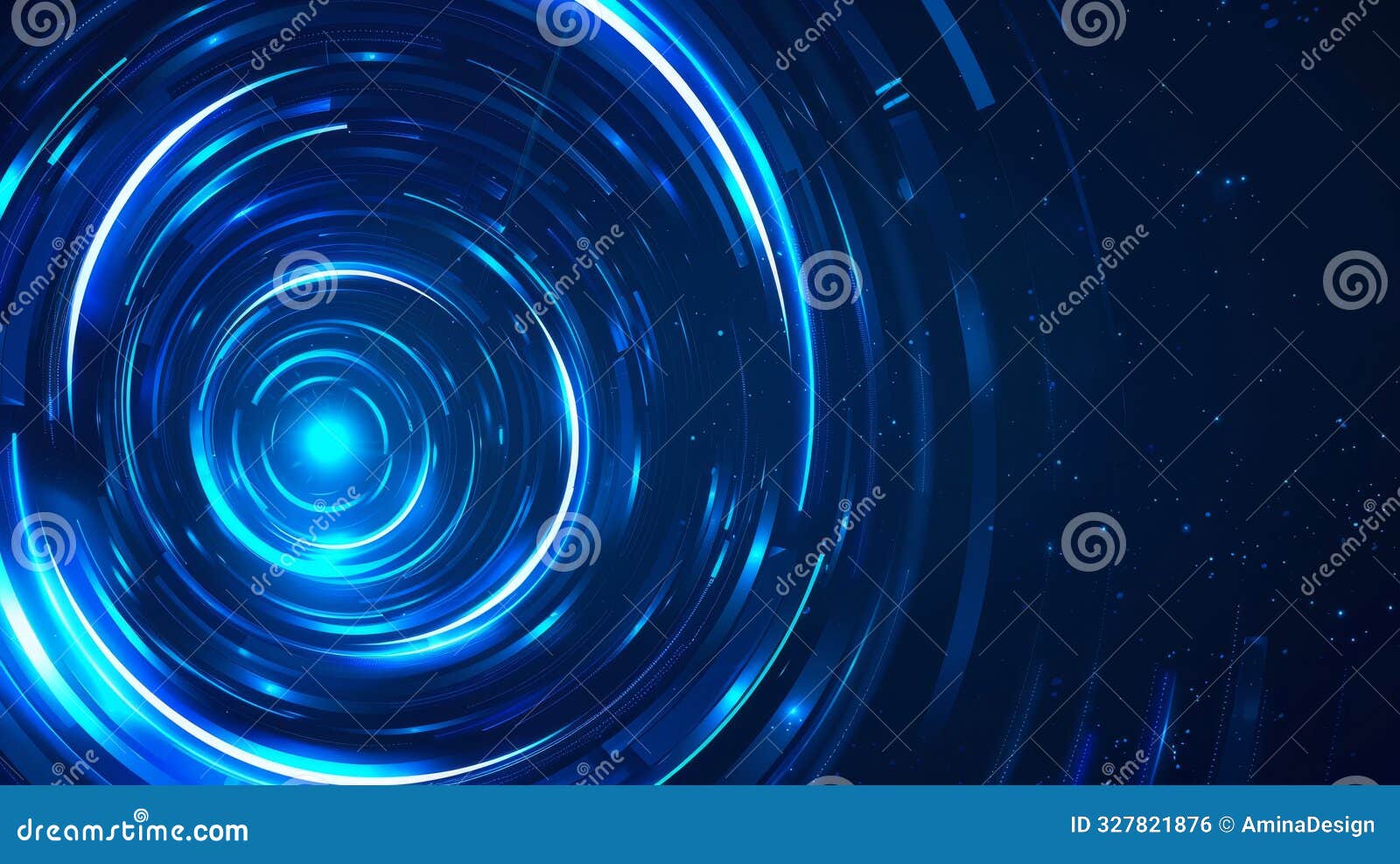 The Futuristic Blue Vortex Digital Background with Light Effects Has a ...