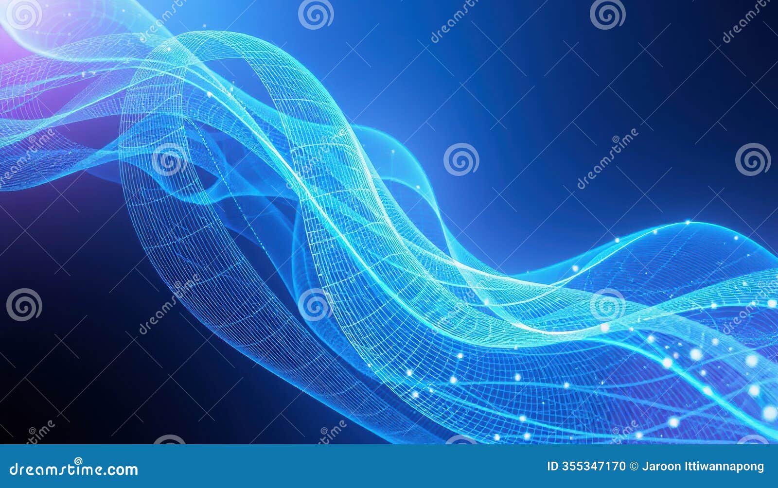 Futuristic Blue Wave Design with Glowing Particles and Smooth Lines ...