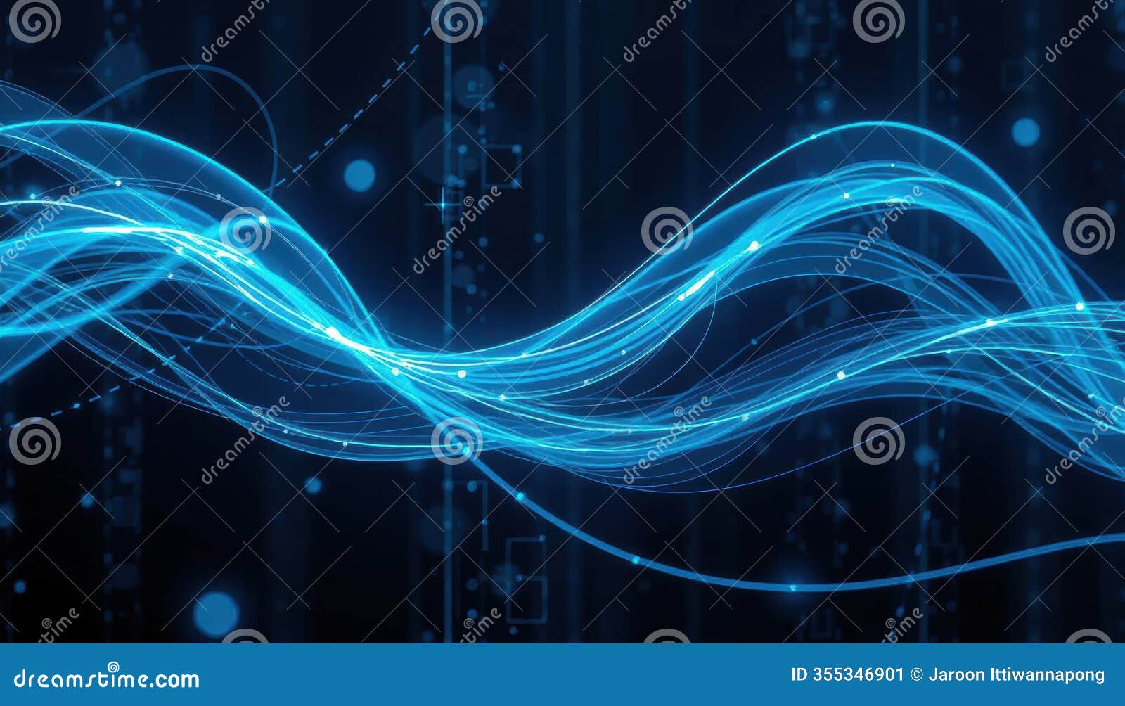 Futuristic Blue Wave Patterns Create Dynamic Visual Effect Stock ...