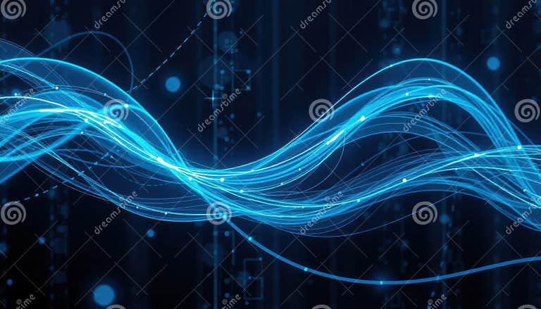 Futuristic Blue Wave Patterns Create Dynamic Visual Effect Stock ...