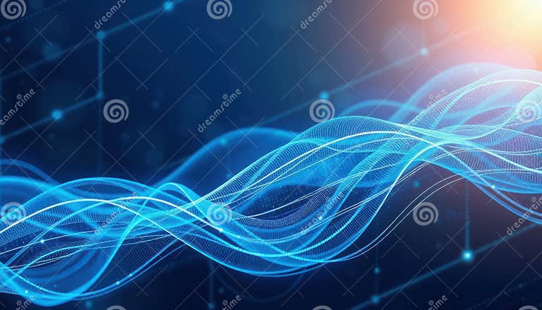 Futuristic Blue Wave Patterns Create Dynamic Visual Effect ...
