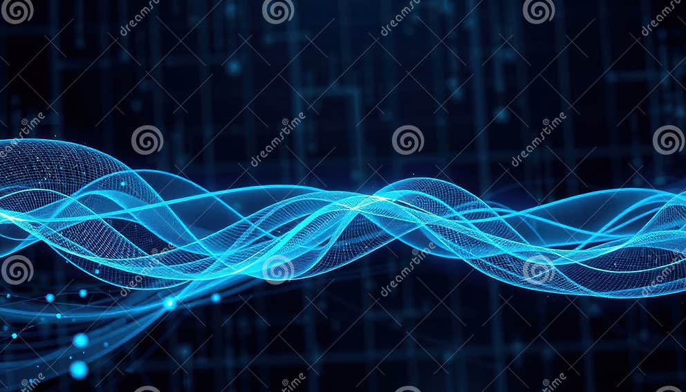 Futuristic Blue Wave Patterns Create Mesmerizing Visual Effect ...