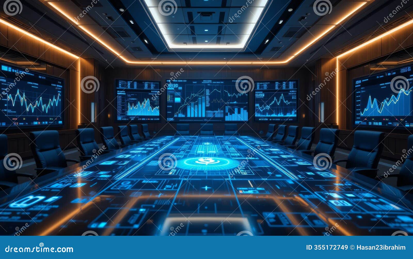 Futuristic Boardroom Technology Conference Room Design with Interactive ...