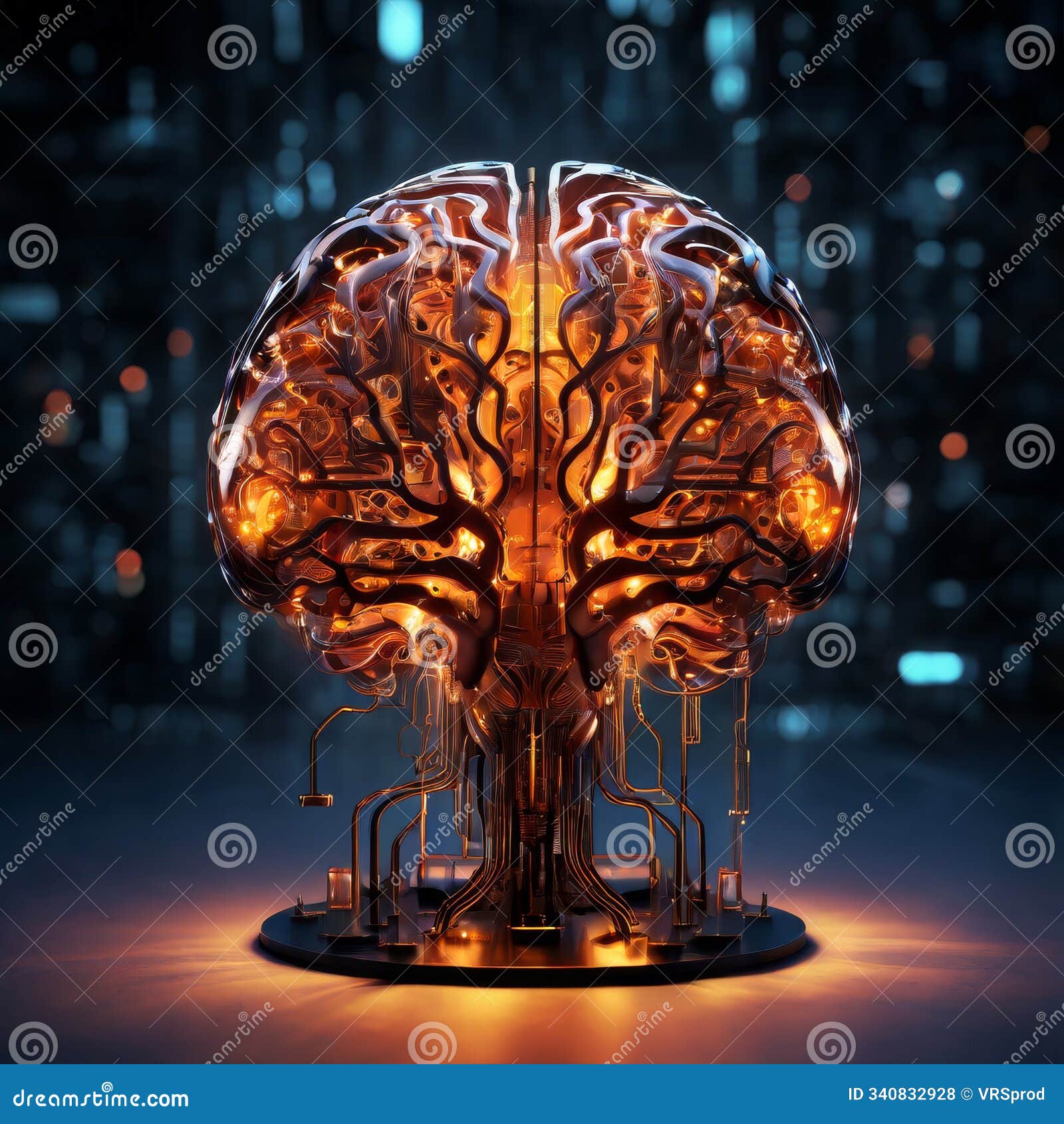 Futuristic Brain Concept With Glowing Neural Connections Stock Photo ...