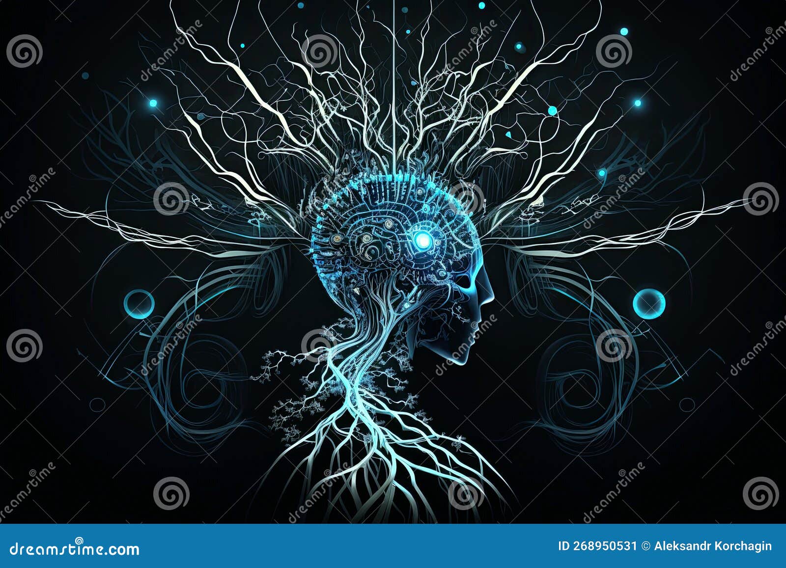 Futuristic Brain Of Digital Artificial Intelligence With Neural ...