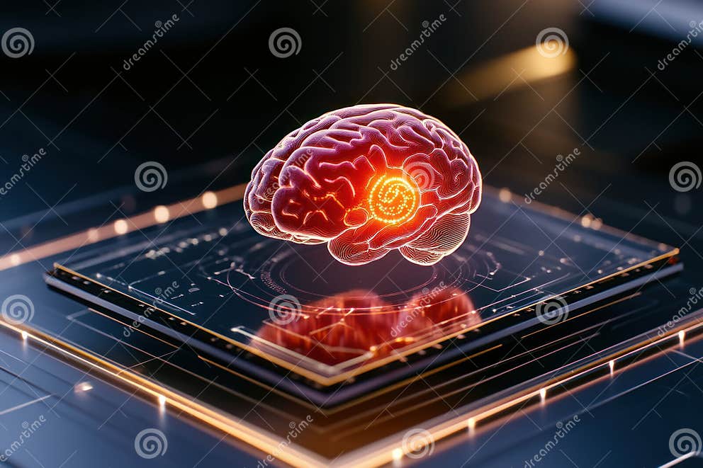 Futuristic Brain Research Lab with Neural AI and Machine Learning Network for Technology ...