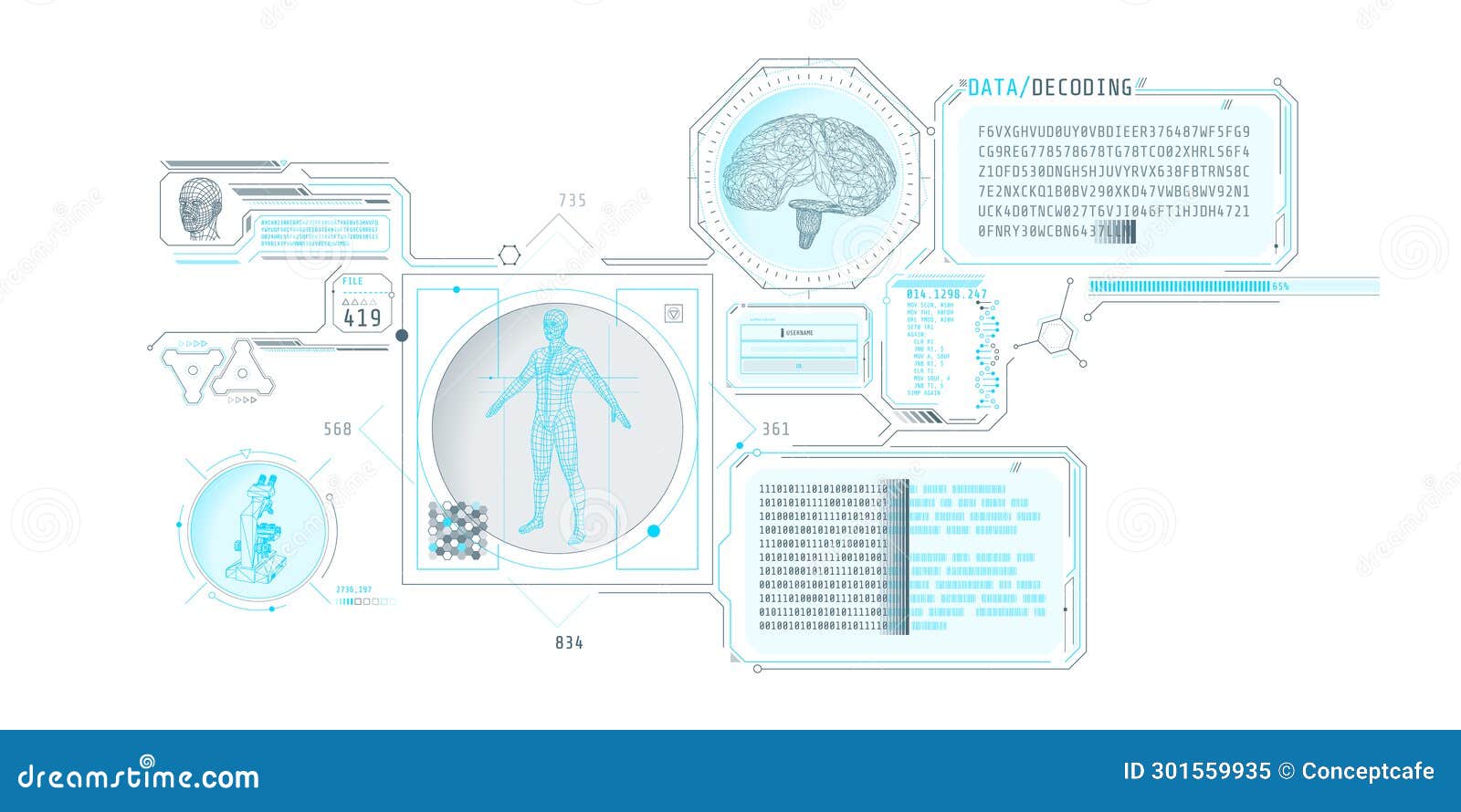 Futuristic Brain Research Program Interface with Data Decoding. Stock ... Futuristic Brain Research Program Interface with Data Decoding. Stock ...