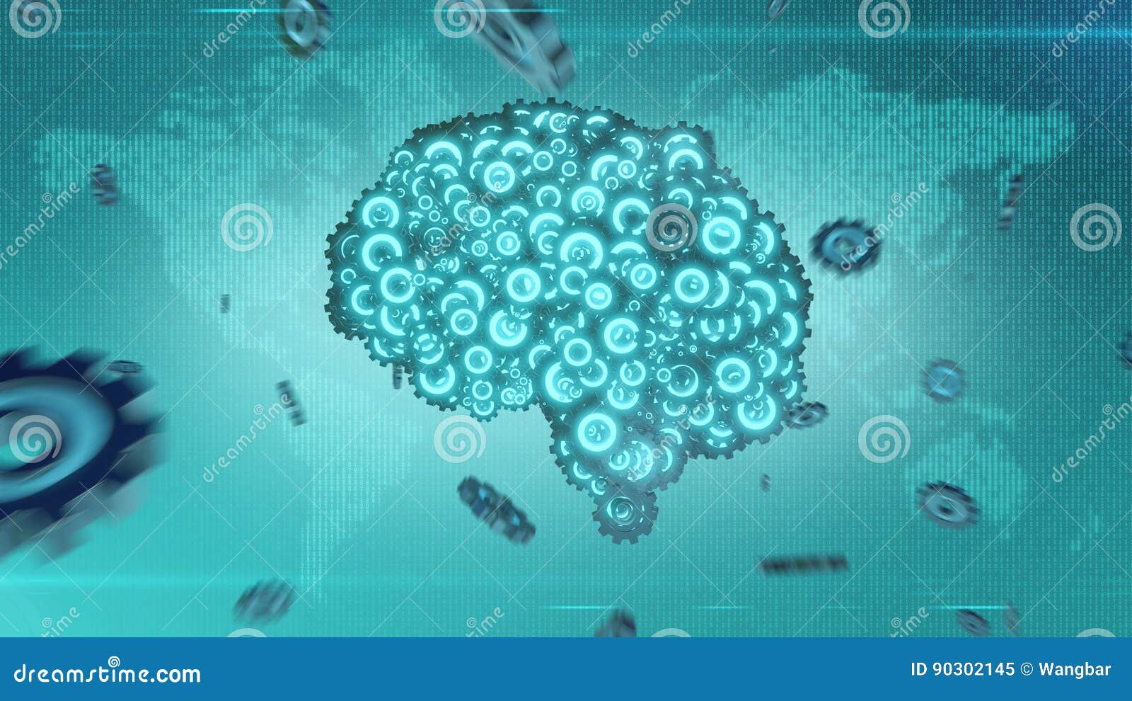 Futuristic Brain Steampunk Concept Forming From Gear Wheels Royalty ...