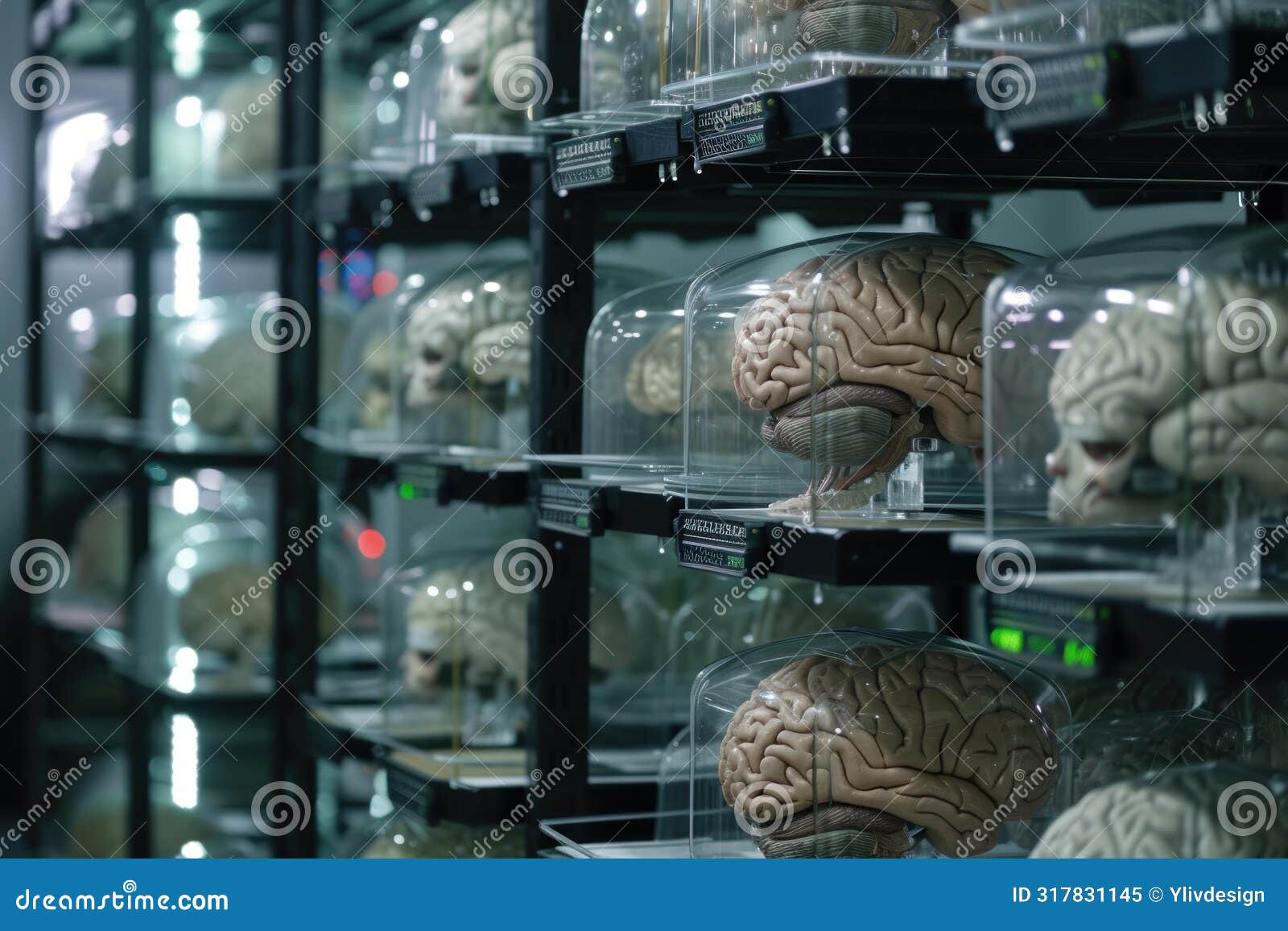 Futuristic Brain Storage Facility Concept Stock Image - Image of ...