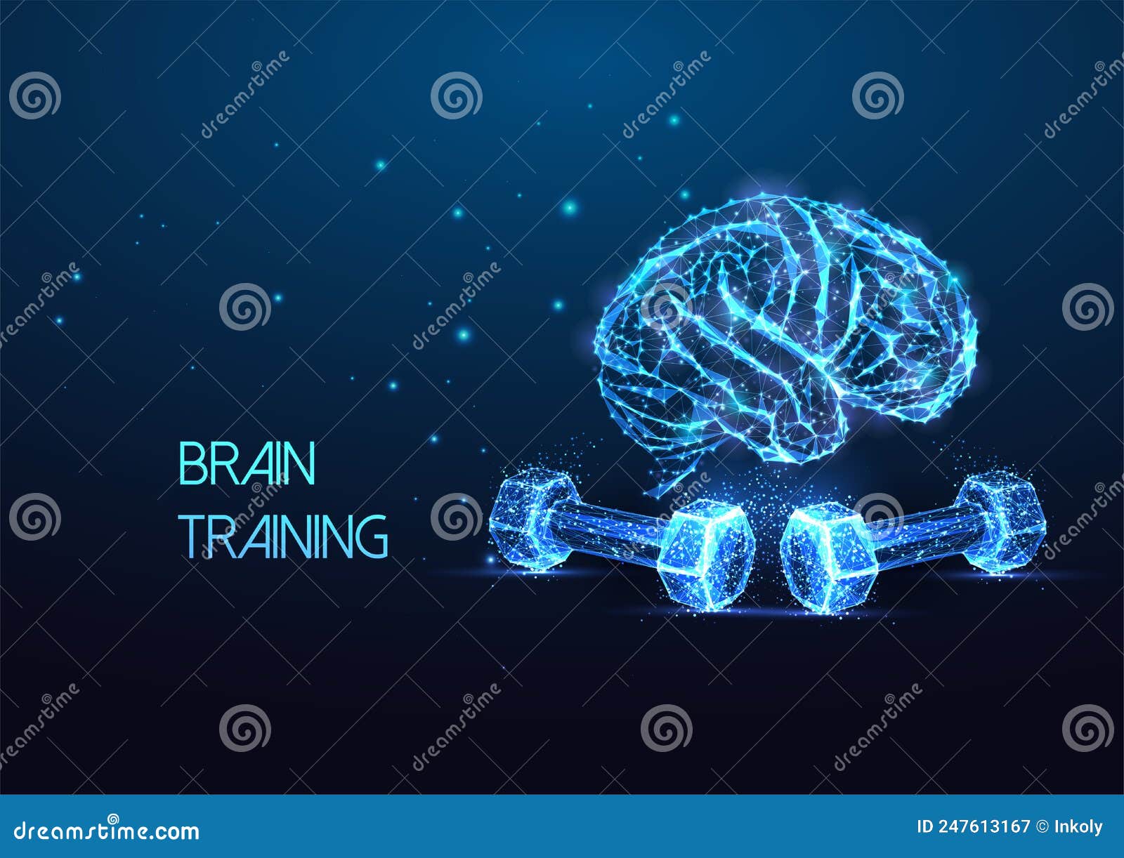 Futuristic Brain Protection, Mental Health Concept With Glowing ...