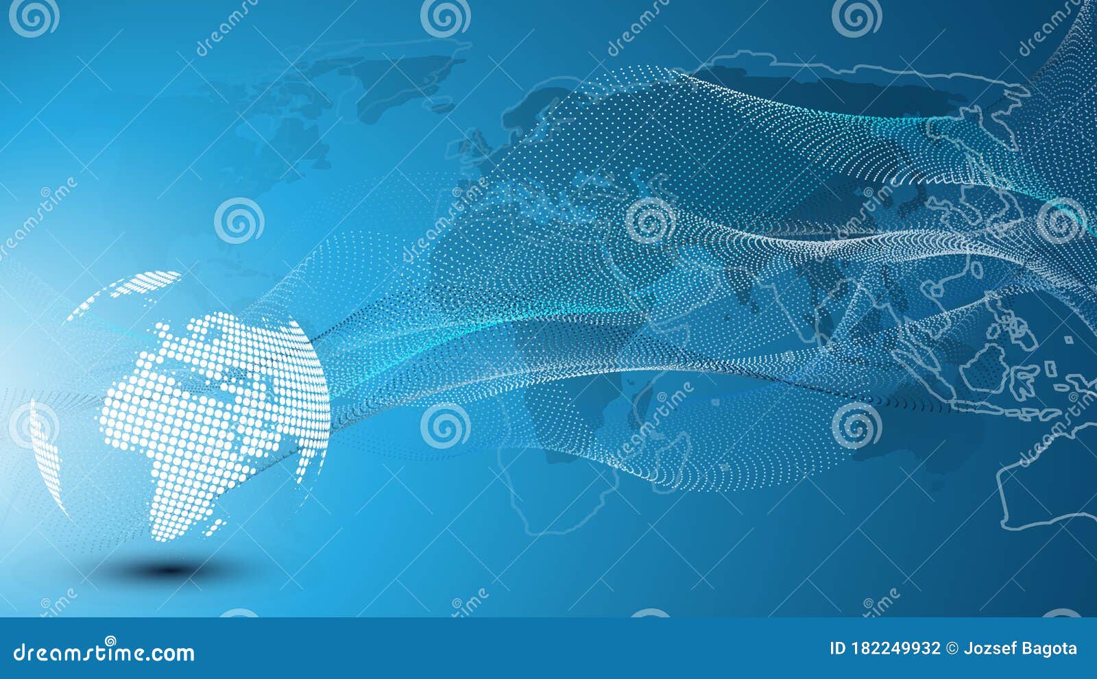 Modern Digital World Map Globalization Concept Vector