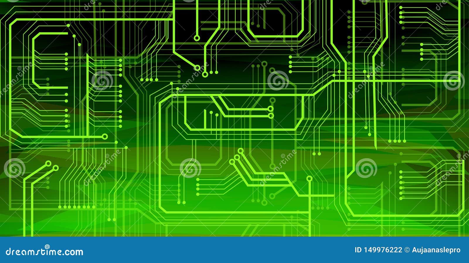 Futuristic Bright Green Technology Background Stock Illustration ...