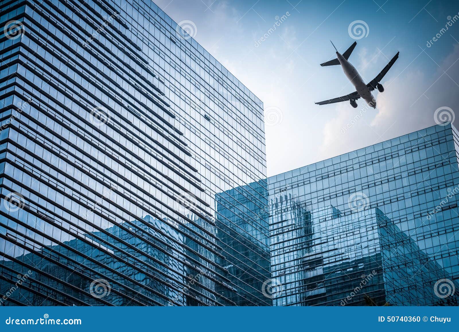 Futuristic Building with Airplane Stock Photo - Image of residential ...