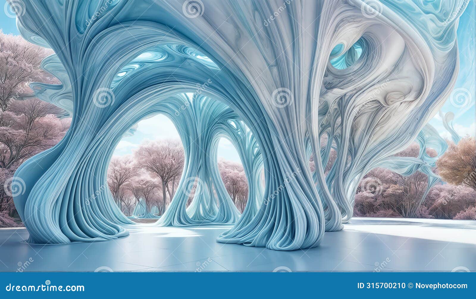 Futuristic Building. Biomorphic Architecture Stock Illustration ...