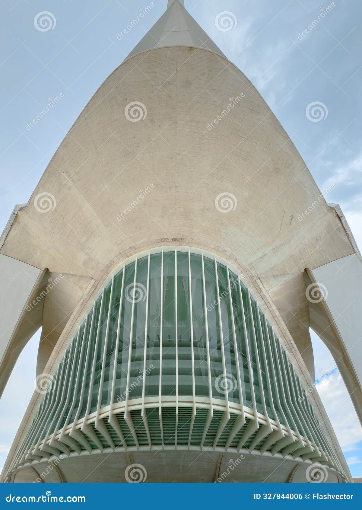 Futuristic Building with Curved Glass and Metal Stock Photo - Image of ...
