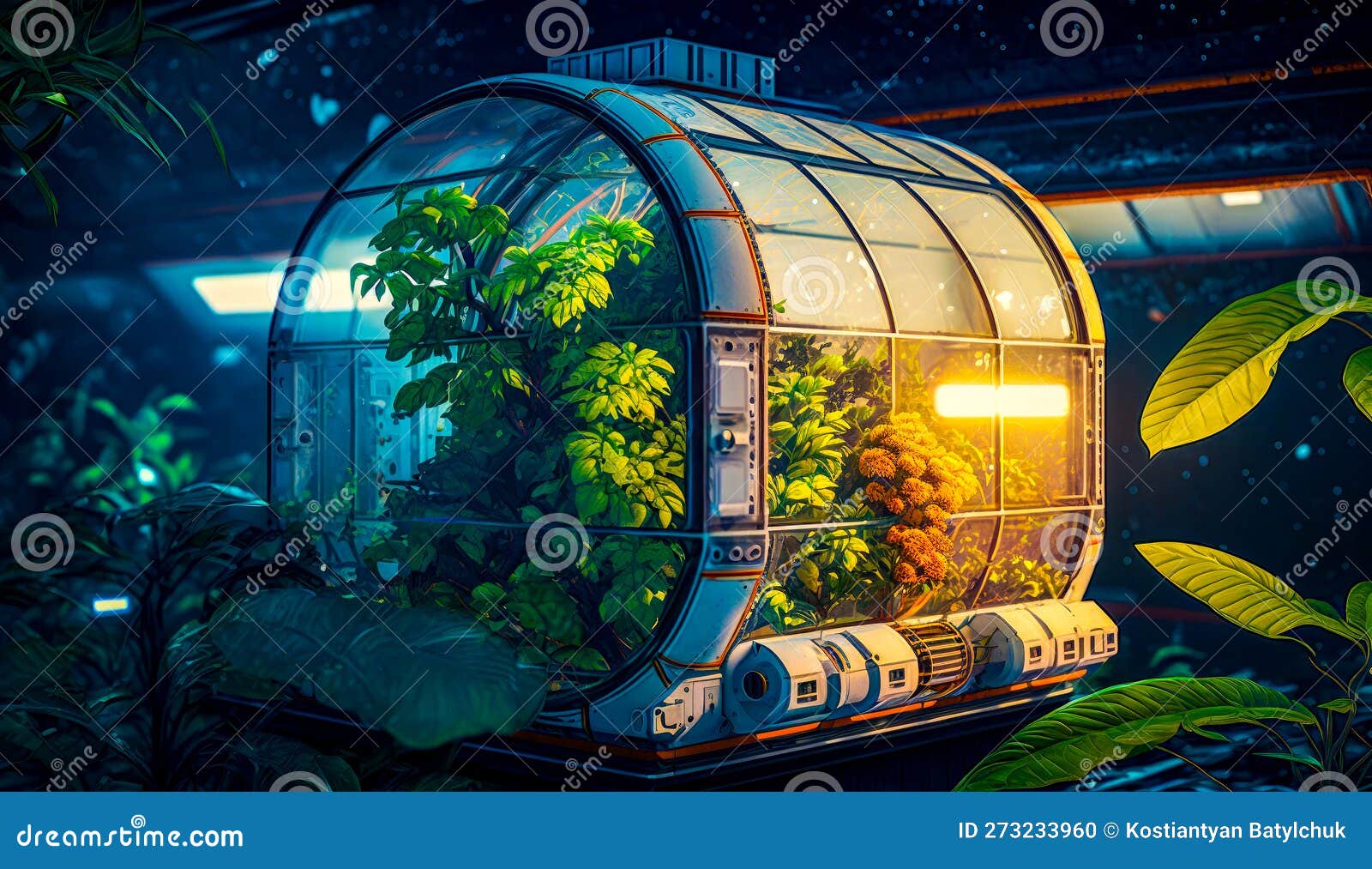 Futuristic Building with Plants Growing Inside of it. Generative AI ...