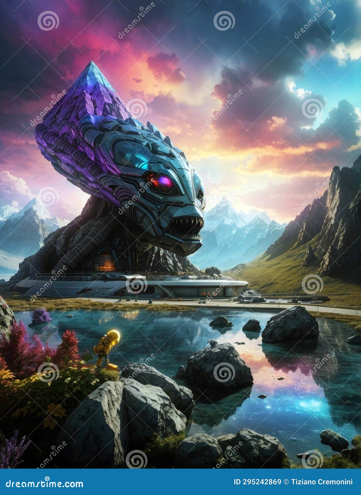 Futuristic Building in the Shape of Alien Creature, Space Base on Alien ...