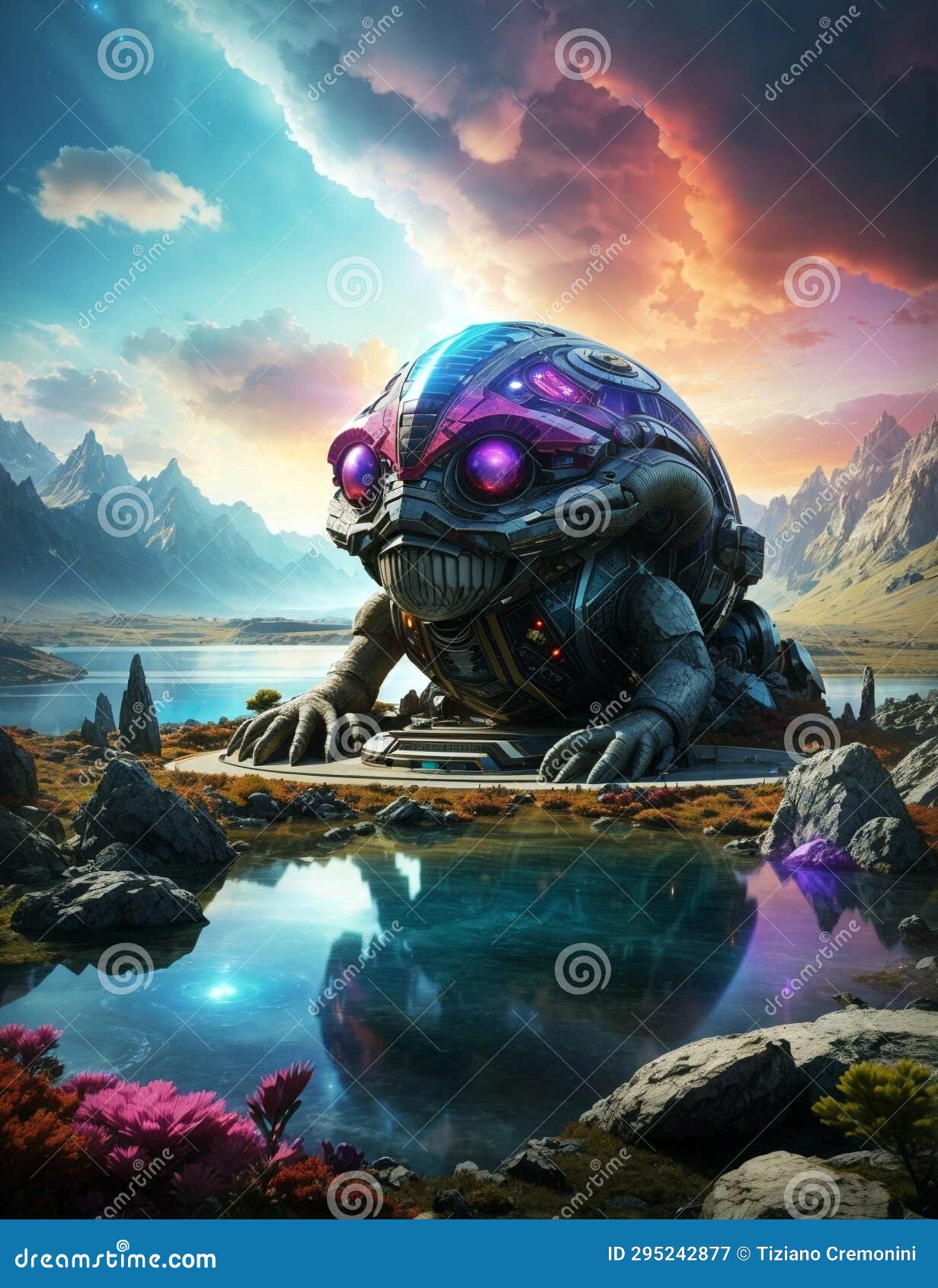 Futuristic Building in the Shape of Alien Creature, Space Base on Alien ...