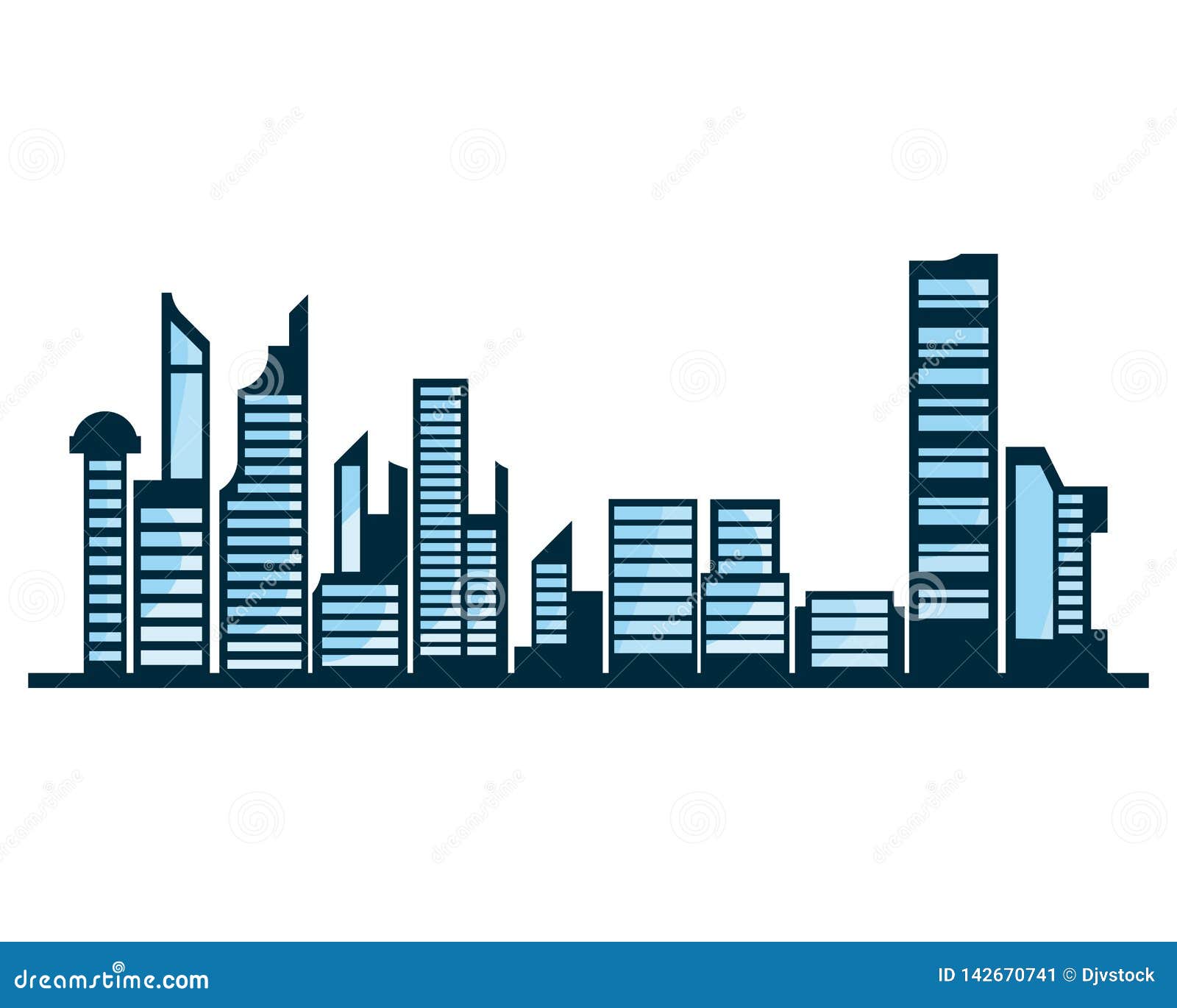 Futuristic Buildings Cityscape Urban Modern Stock Vector - Illustration ...