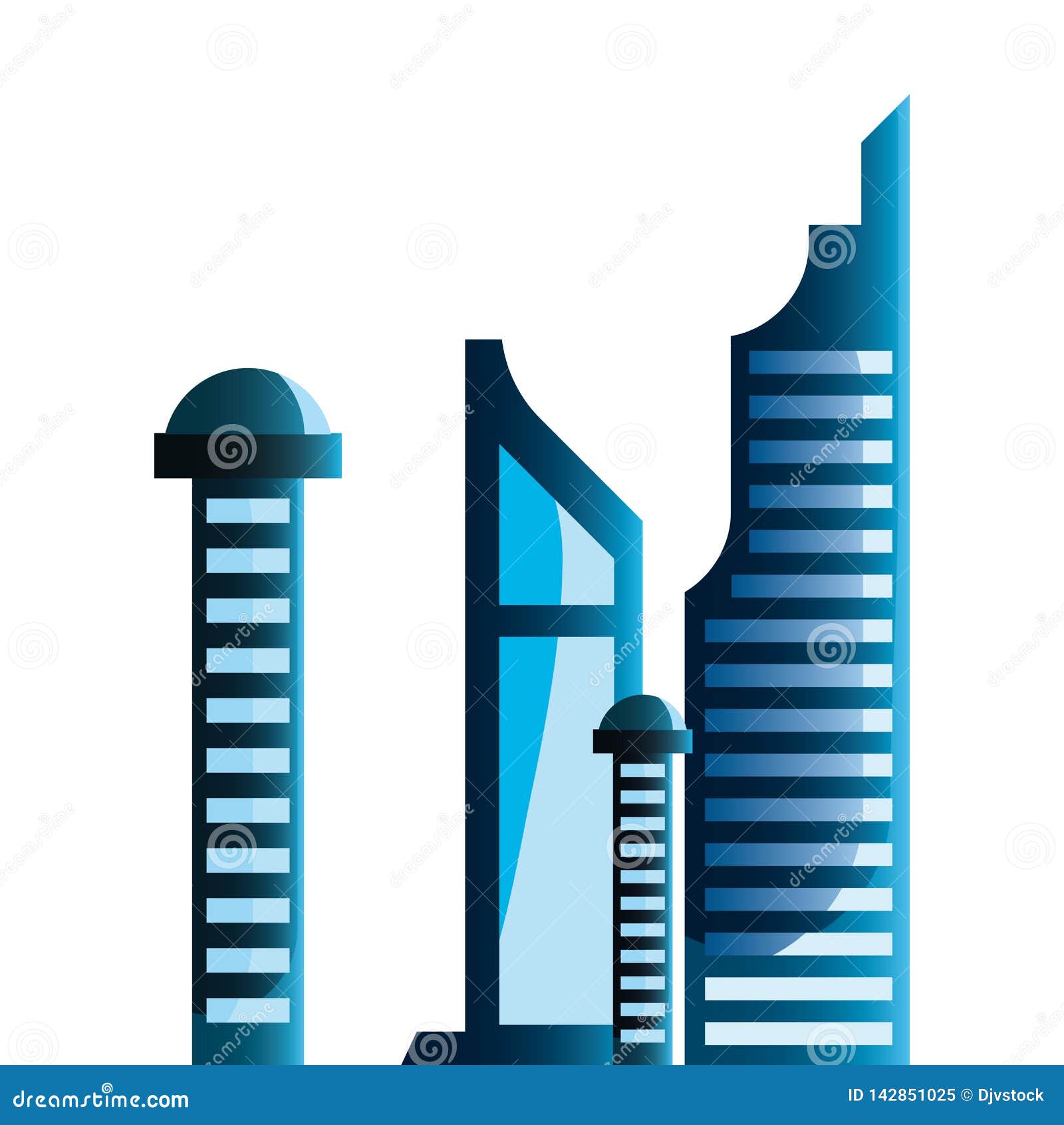 Futuristic Buildings Cityscape Urban Modern Stock Vector - Illustration ...