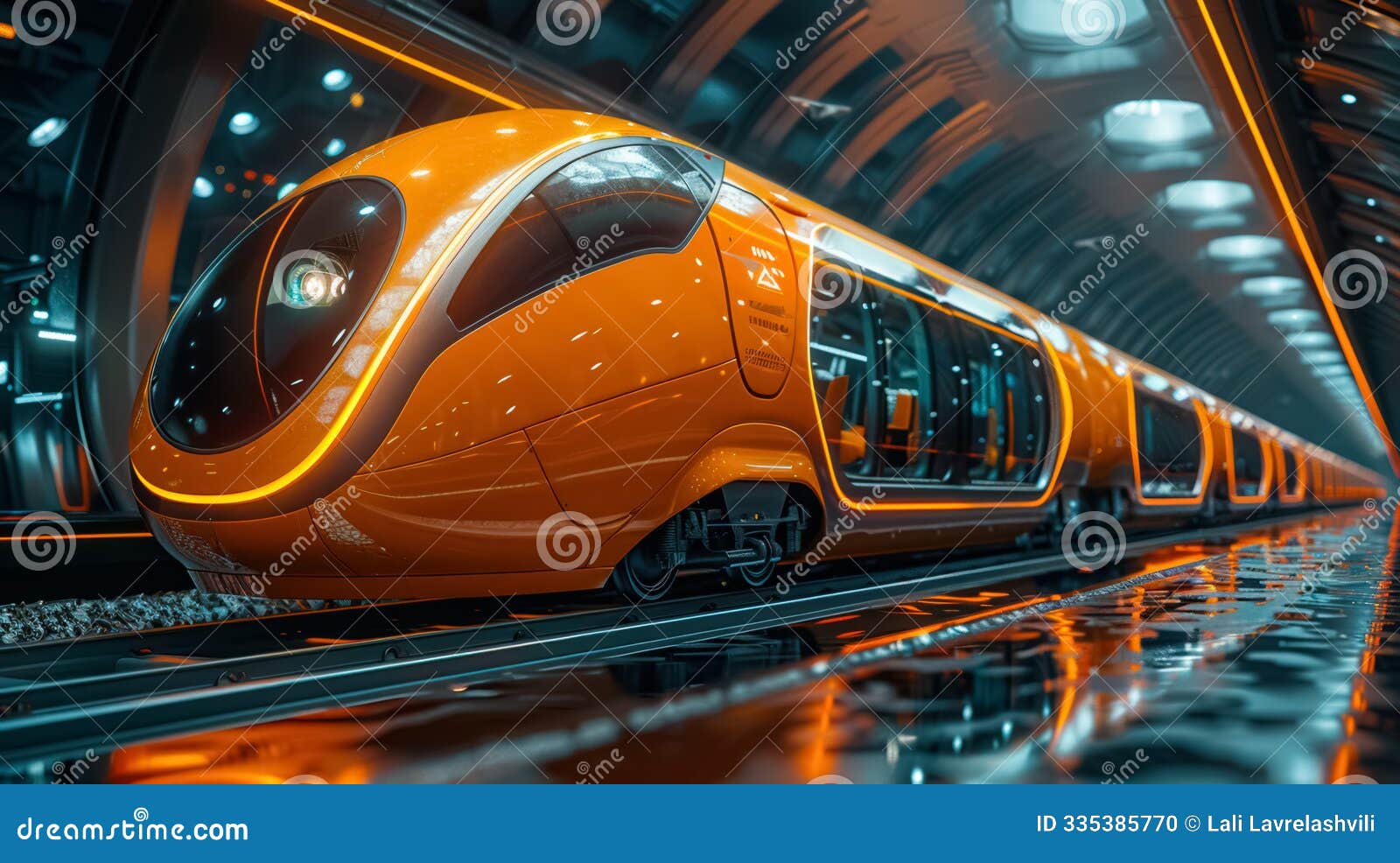 Futuristic Bullet Train, Fast Transportation Concept Stock Illustration ...
