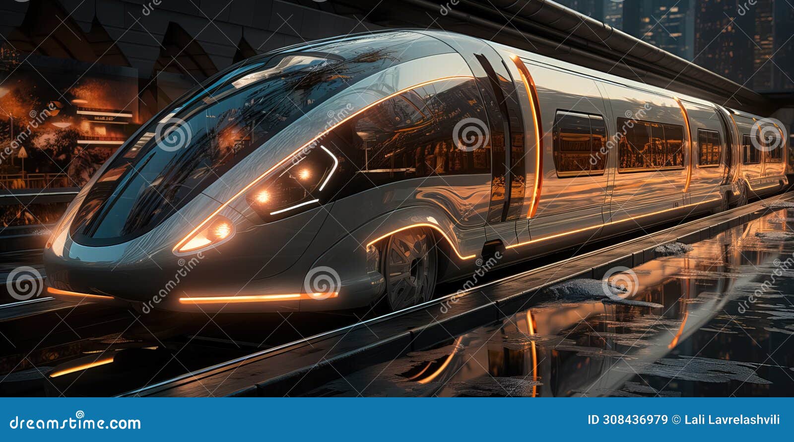 Futuristic Bullet Train, Fast Transportation Concept. Generative AI ...