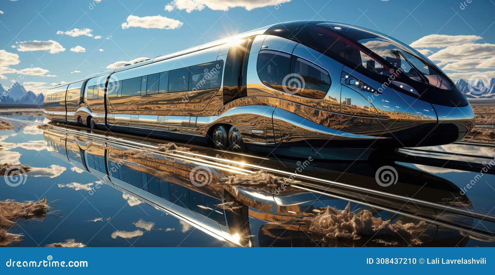 Futuristic Bullet Train, Fast Transportation Concept. Generative AI ...