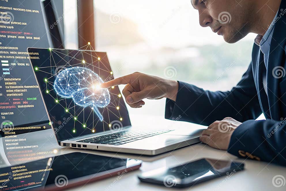 Futuristic Business: AI Brain, Machine Learning, and IoT Integration ...